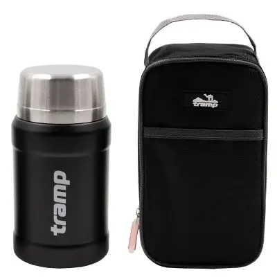 Термос Tramp с широким горлом в чехле 0.8 л Black (UTRC-132-black) (ID ...