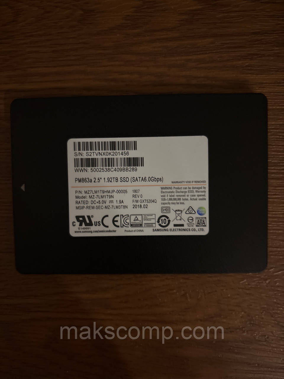 SSD Samsung SM863a 1.92TB 2.5" SATA III V-NAND MZ7KM1T9HMJP, ціна: 3800 ...