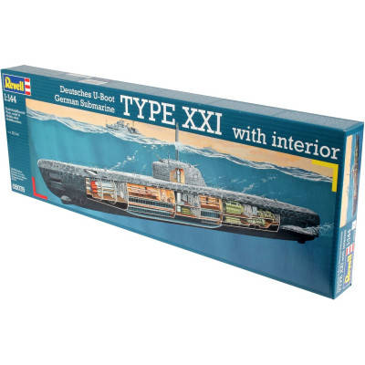 Збірна модель Revell Підводний човен Type XXI з інтер'єром, рівень 4, 1 ...