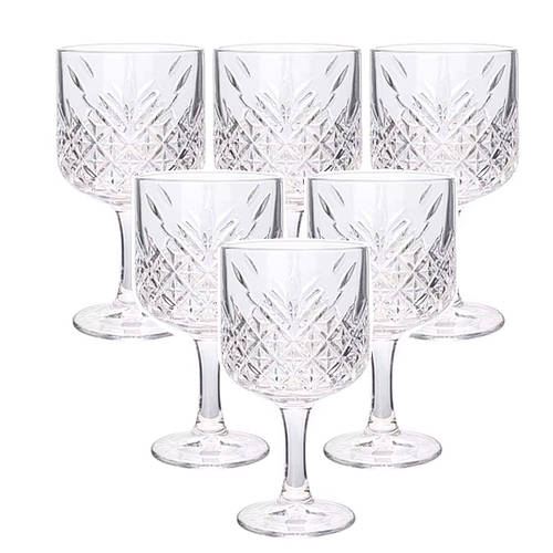 Келихи для вина на високій ніжці набір 6 шт винний келих скляний прозорий 400 мл Id 2538515099