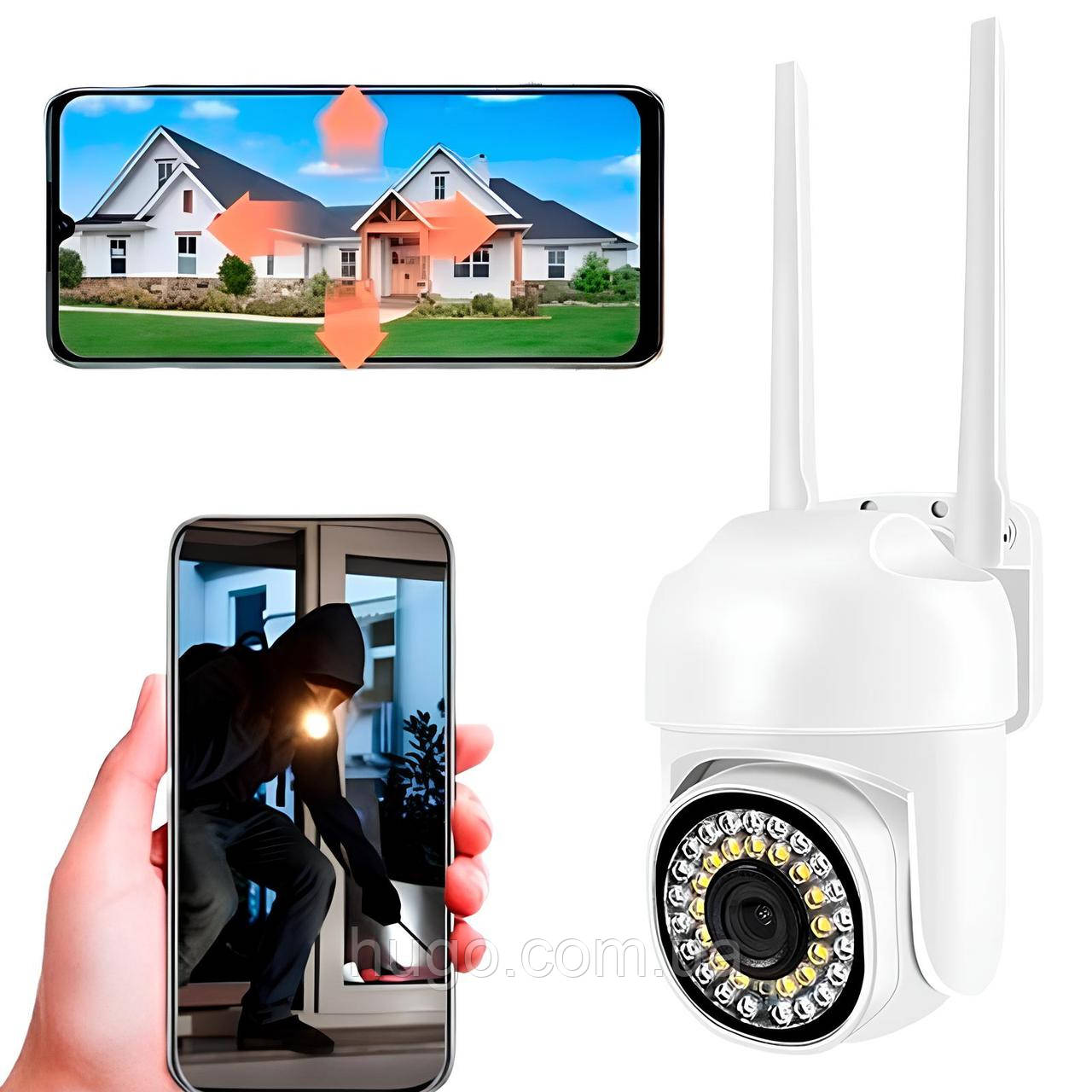 Наружная камера видеонаблюдения 5Мп, от сети / Уличная WiFi камера ...