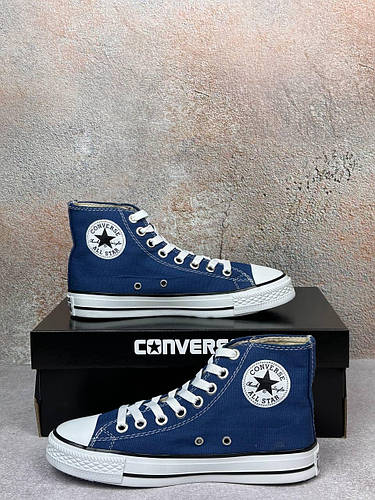 Женские кеды Converse All Star Blue High Конверс высокие на платформе ...