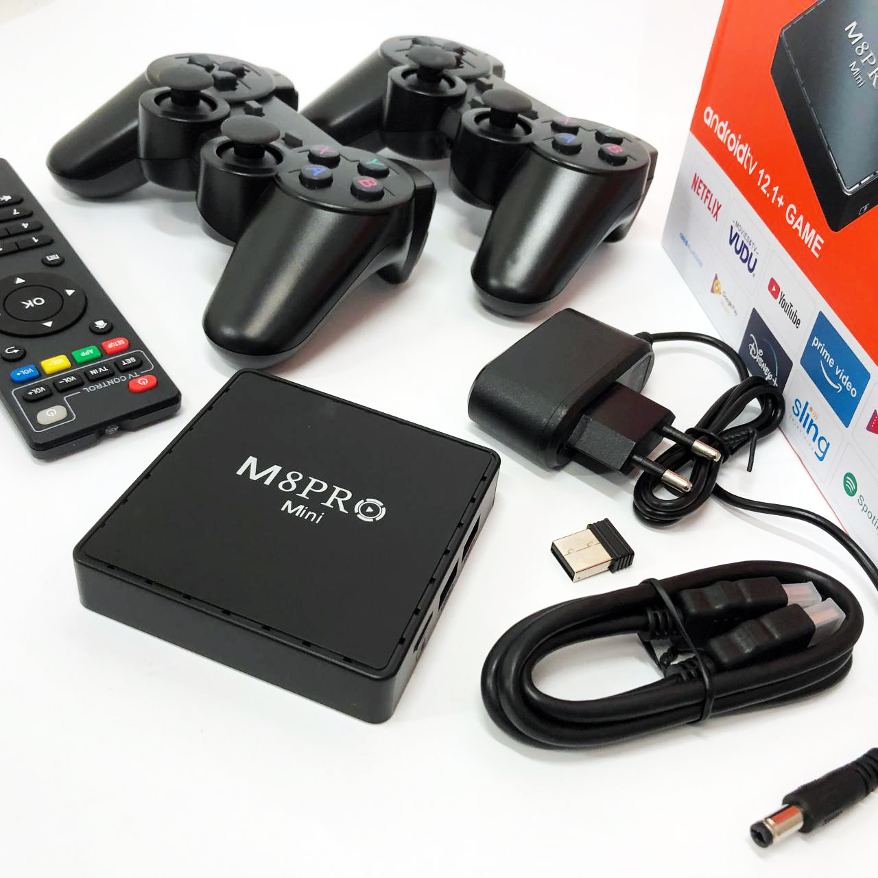 Портативна ретро консоль AndroidTV+Game Box M8PRO, Ігрова мобільна консоль, Приставка BC-463 з ...