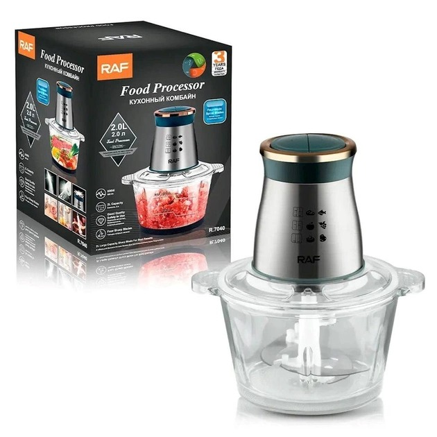 Блендер RAF R-7040 подрібнювач продуктів зі скляною чашею 2 л 800 Вт 4 леза (ID#2539860520 ...