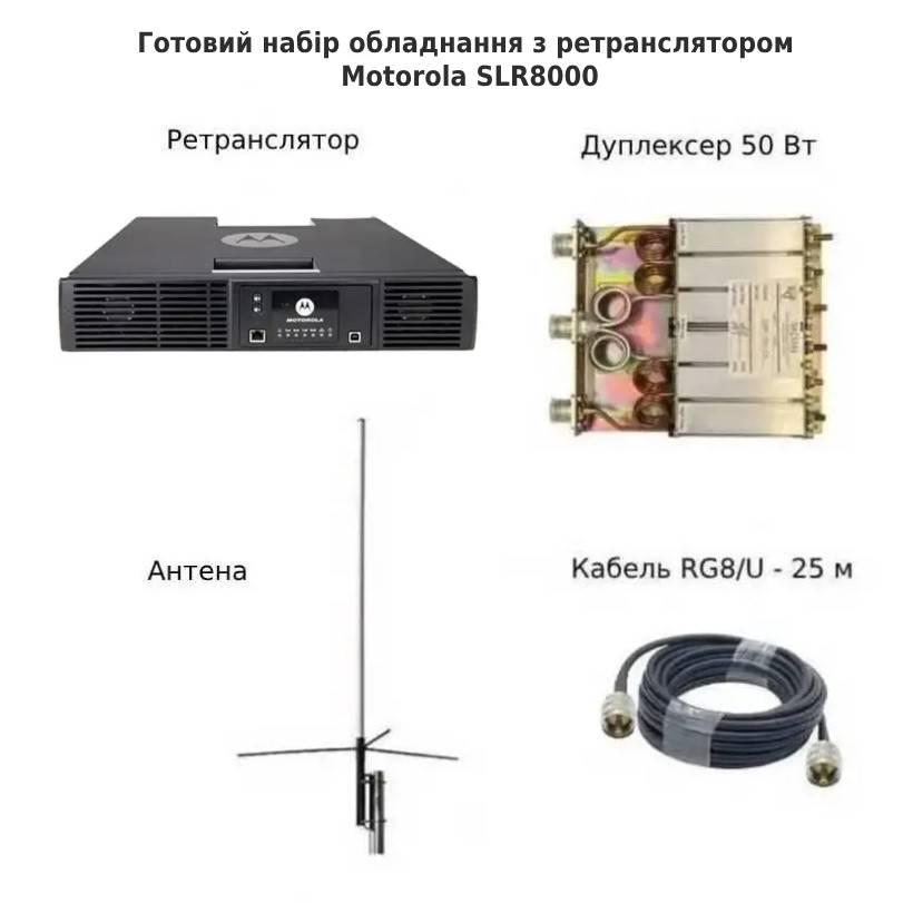 Ретранслятор Motorola SLR8000 VHF 136-174 МГц в комплекте с дуплексером ...
