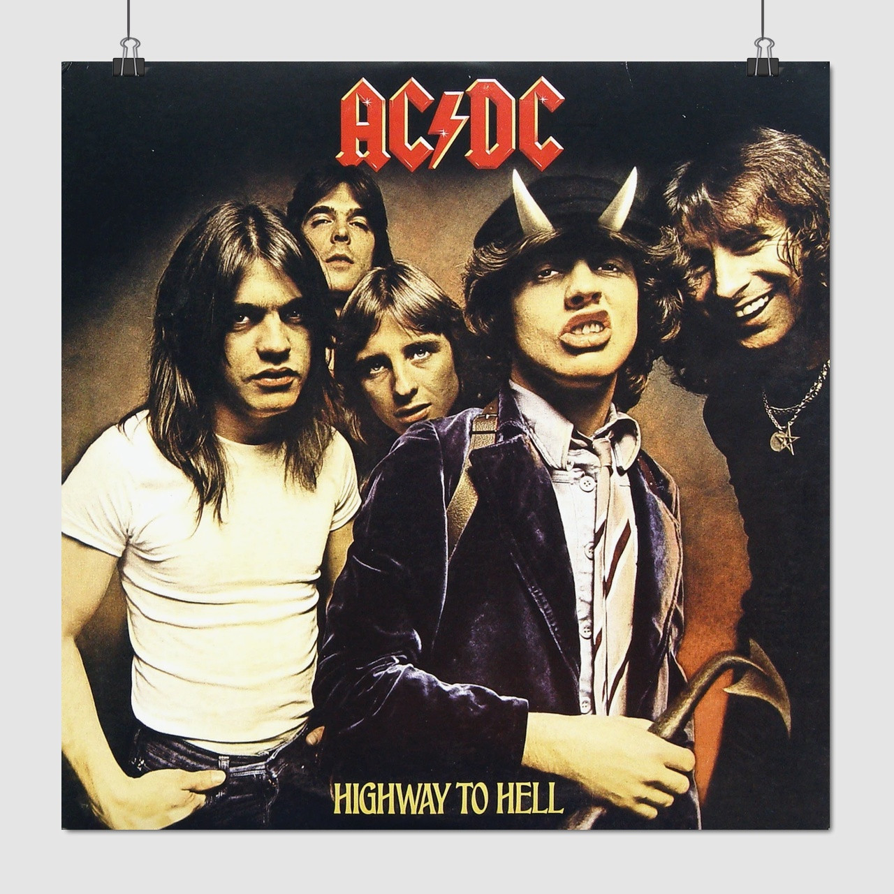 Плакат "Эй-си/ди-си, обложка альбома, ACϟDC, Highway to hell", 60×60см ...