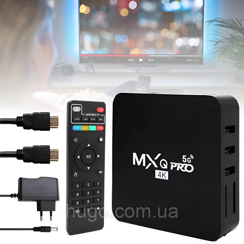 Смарт ТВ приставка 4GB/64GB, Android 5, MXQ 4K Pro / Андроид ТВ ...