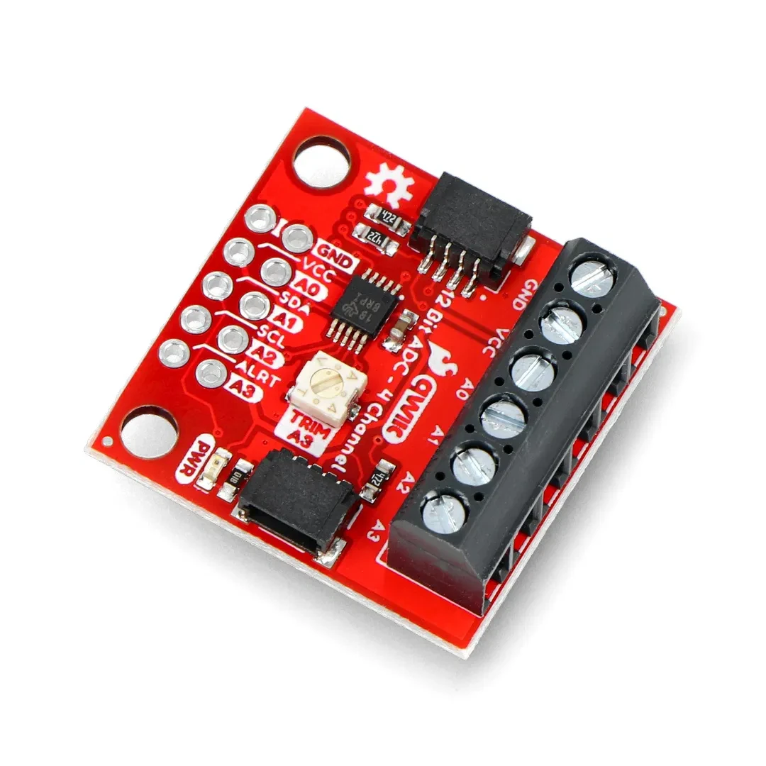 Аналого-цифровий перетворювач SparkFun Qwiic 12-Bit ADC ADS1015, 4 канали, I2C, 150 мкА ...