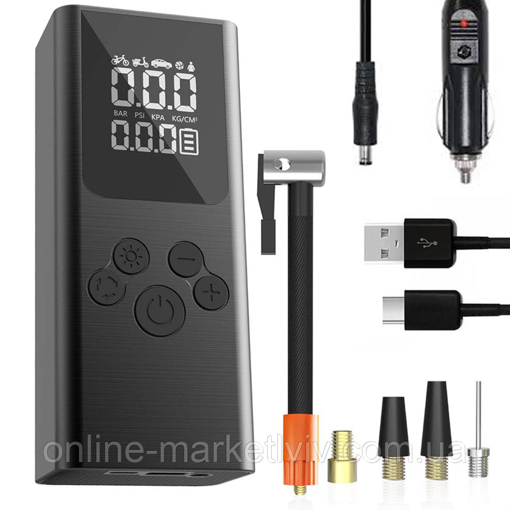 Купить Аккумуляторный автокомпрессор 6000mAh, 20л/м, 60Вт / Компрессор ...