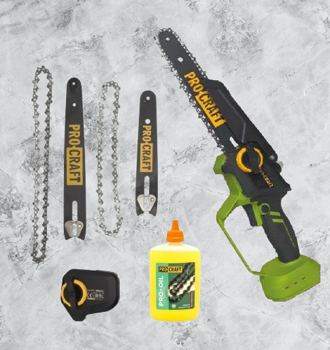 Procraft PKA46 акумулятор міні без акумулятора та зарядки, 2 шини/ланцюг 15/20 см, корпус, 3 ...