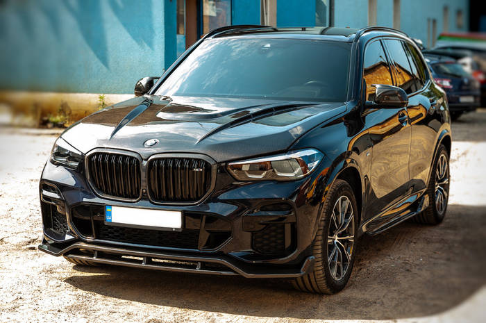 Lip накладка Paradigm V-2 для BMW X5 G05 2019-2022 - Накладка из натурального карбона (ID ...