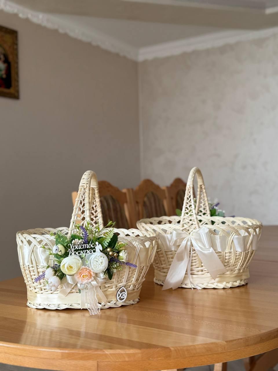 Місткий гарний пасхальний кошик із декором Кошик для яєць для кулічу на пасху Id 2544058792