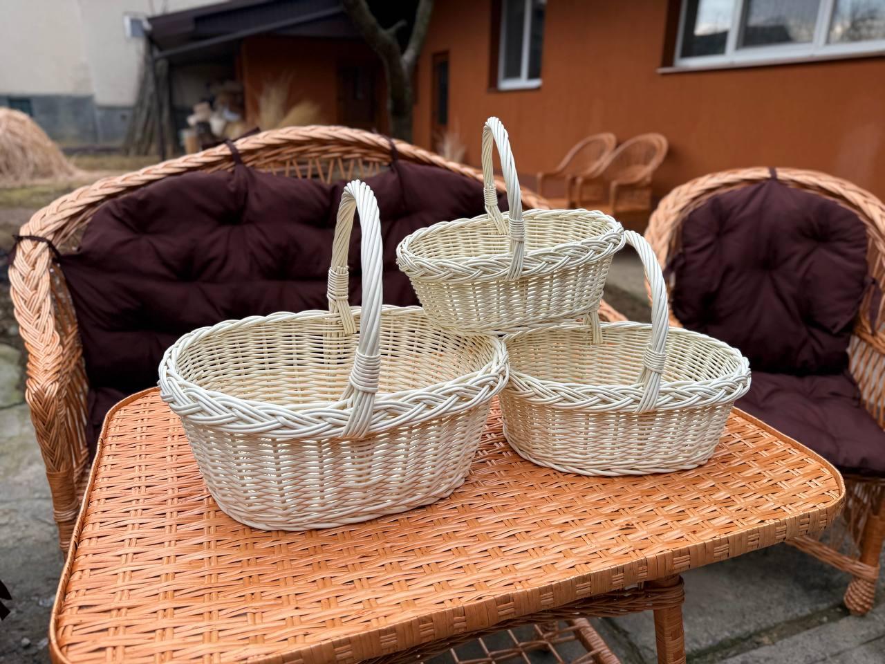 Красиві плетені великодні кошики набір Подарункові кошики на пасху з лози Id 2545630682 ціна