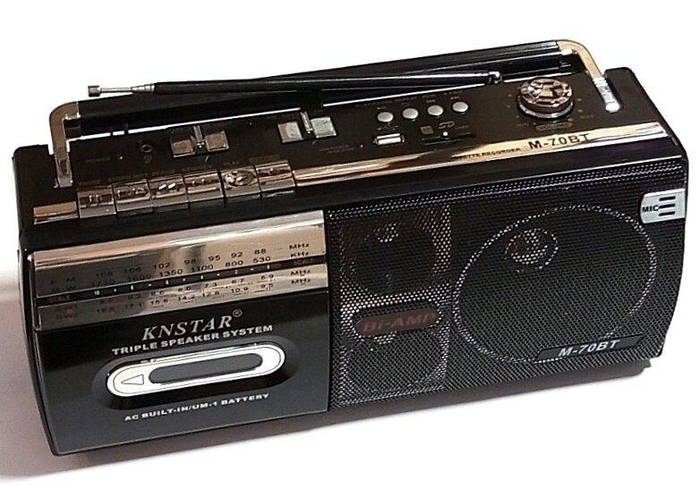 Магнітофон касетний, 4-х діапазонне радіо, Bluetooth колонка, MP3-плеєр ...