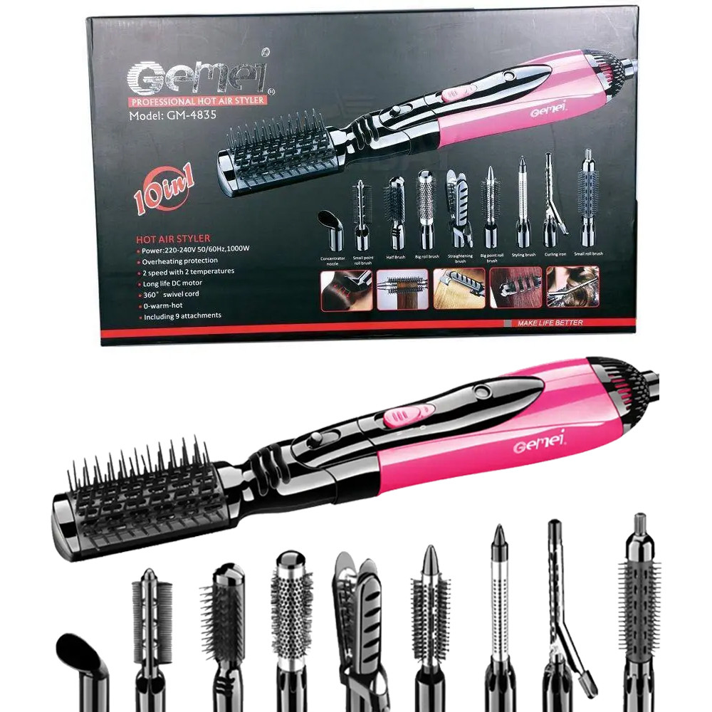 Фен стайлер для волос 10 в 1 Gemei Professional GM-4835 DS, цена: 1138 ...