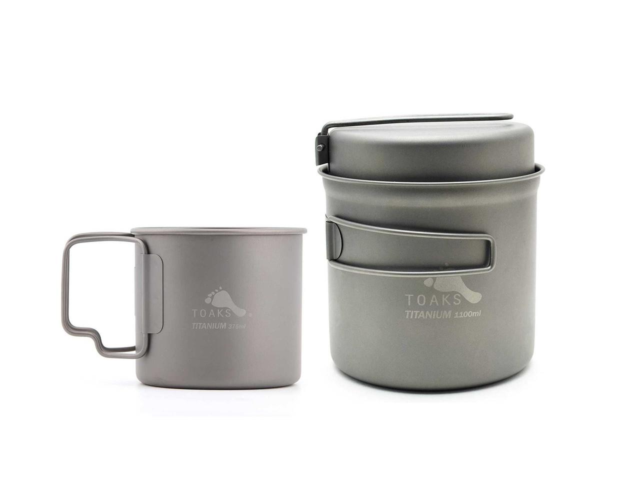 Посуд Toaks Titanium Pot Pan 1100ml/ Titanium Cup 375ml (титановий) (ID ...