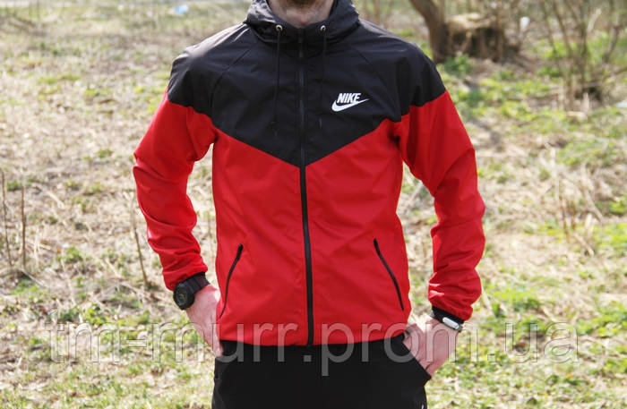 Вітровка чоловіча Nike куртка весна осінь чорно-червона (ID#2550308454), ціна: 680 ₴, купити на ...