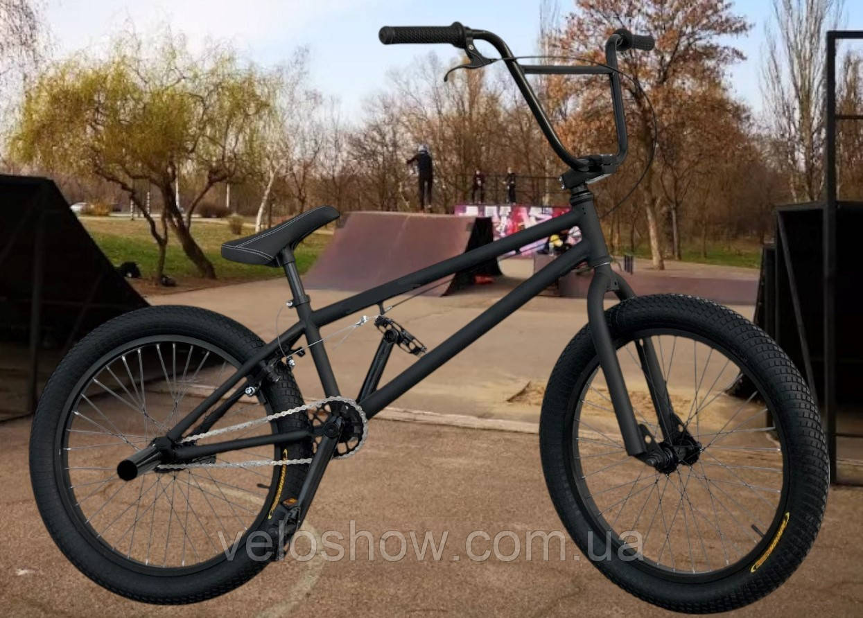 Прыжковый 20 BMX Cross трюковый велосипед (разворот руля 360) черный ...
