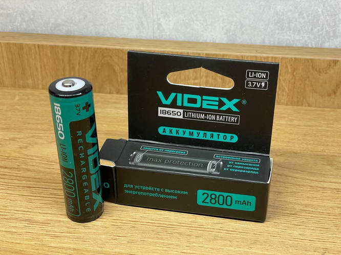 Аккумулятор Videx Li-Ion 18650-P 2800mAh (с защитой) color box (ID#2551558377), цена: 280 ...