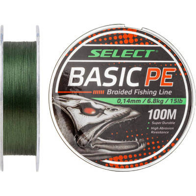 Шнур Select Basic PE 100m Dark Green 0.24mm 40lb/18.2kg (1870.27.67)- якість (ID#2559951506 ...