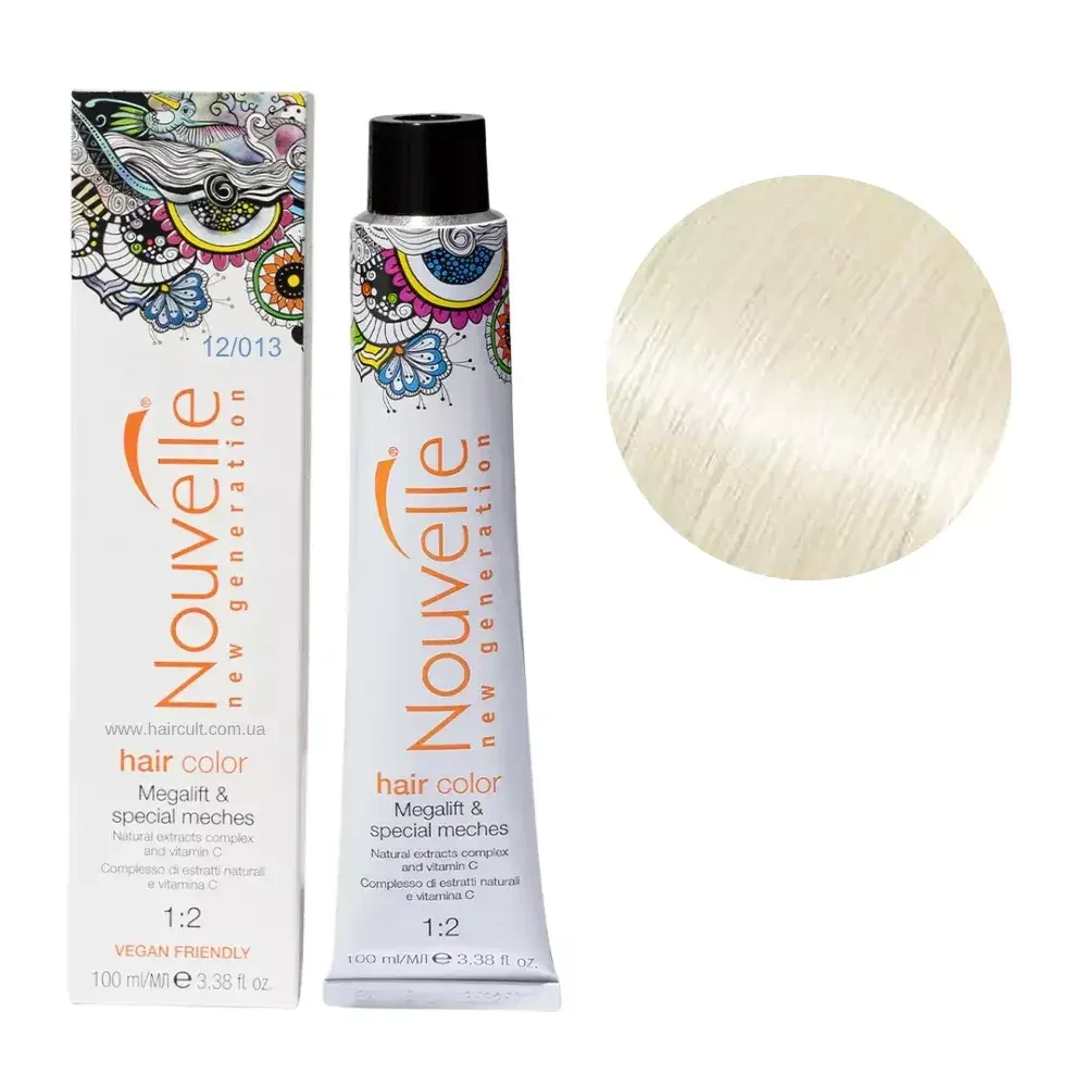 Nouvelle Hair Color Фарба аміачна № 12.013 Ультра світлий блондин плюс ...