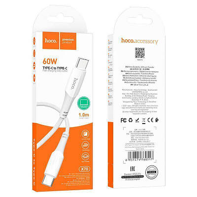 Кабель Type C/Type C Hoco X59 60W 1m Black, ціна: 77 ₴, купити на Prom.ua