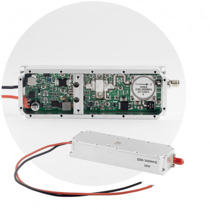 Модуль помех (jammer) 3.3 GHz (3200–3400 MHz), Gan 50W, 47 dBm, SMA