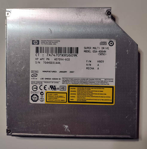 Привод DVD-RW IDE 12.7mm HP Hitachi-LG GSA-4084N для ноутбуків (ID ...