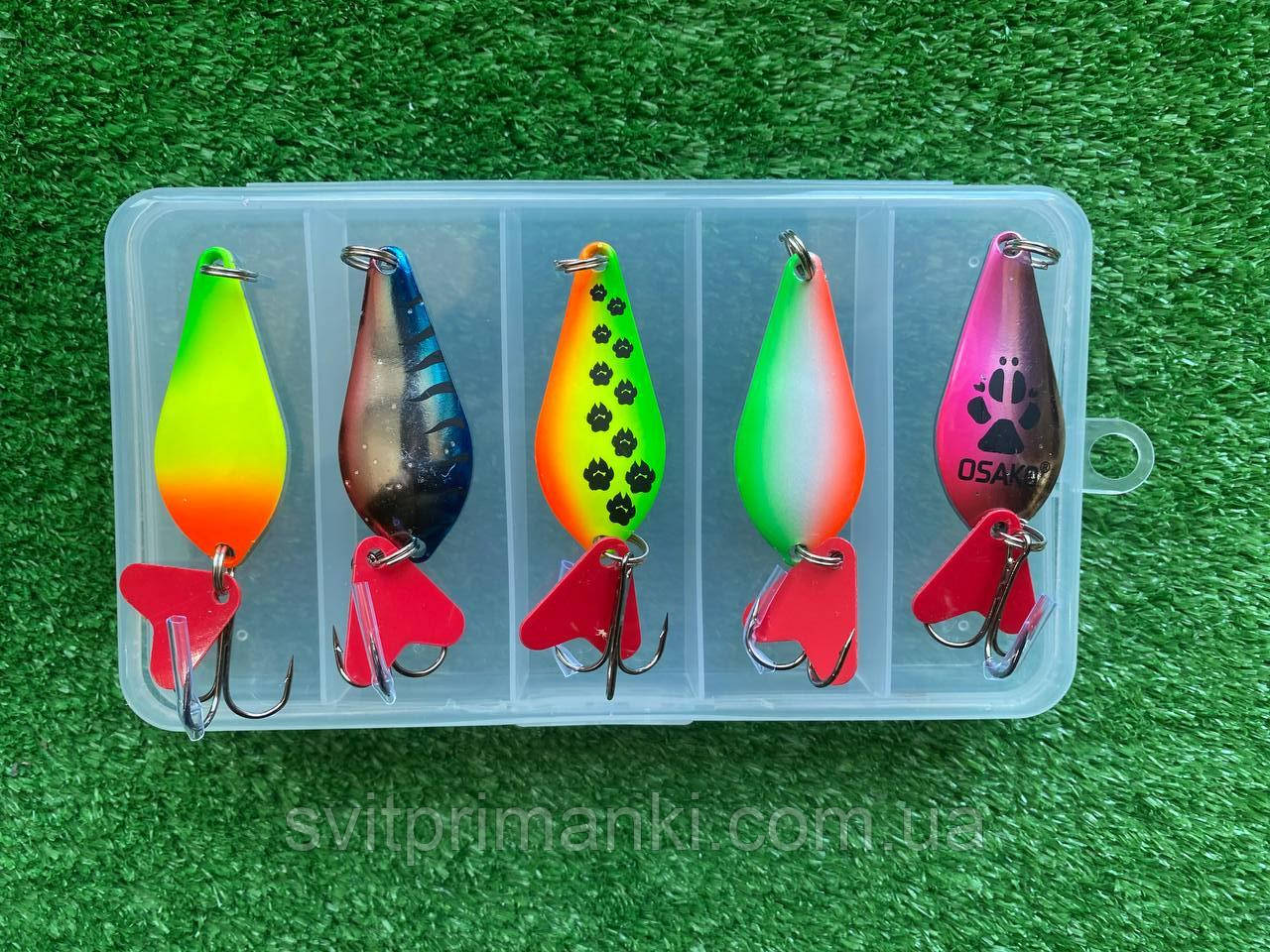 Набор Блесн Atom 14g , Блесна Колеблющаяся (Columbia)(5шт) в коробке ...