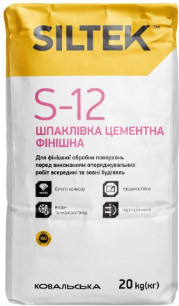 Siltek S-12 Шпаклівка цементна фінішна (ID#2558141159), ціна: 715 ₴, купити на Prom.ua