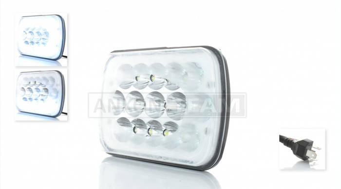 Фара мото діодна прямокутна 198-140, 15 діодів, H4, ціна: 360 ₴, купити ...