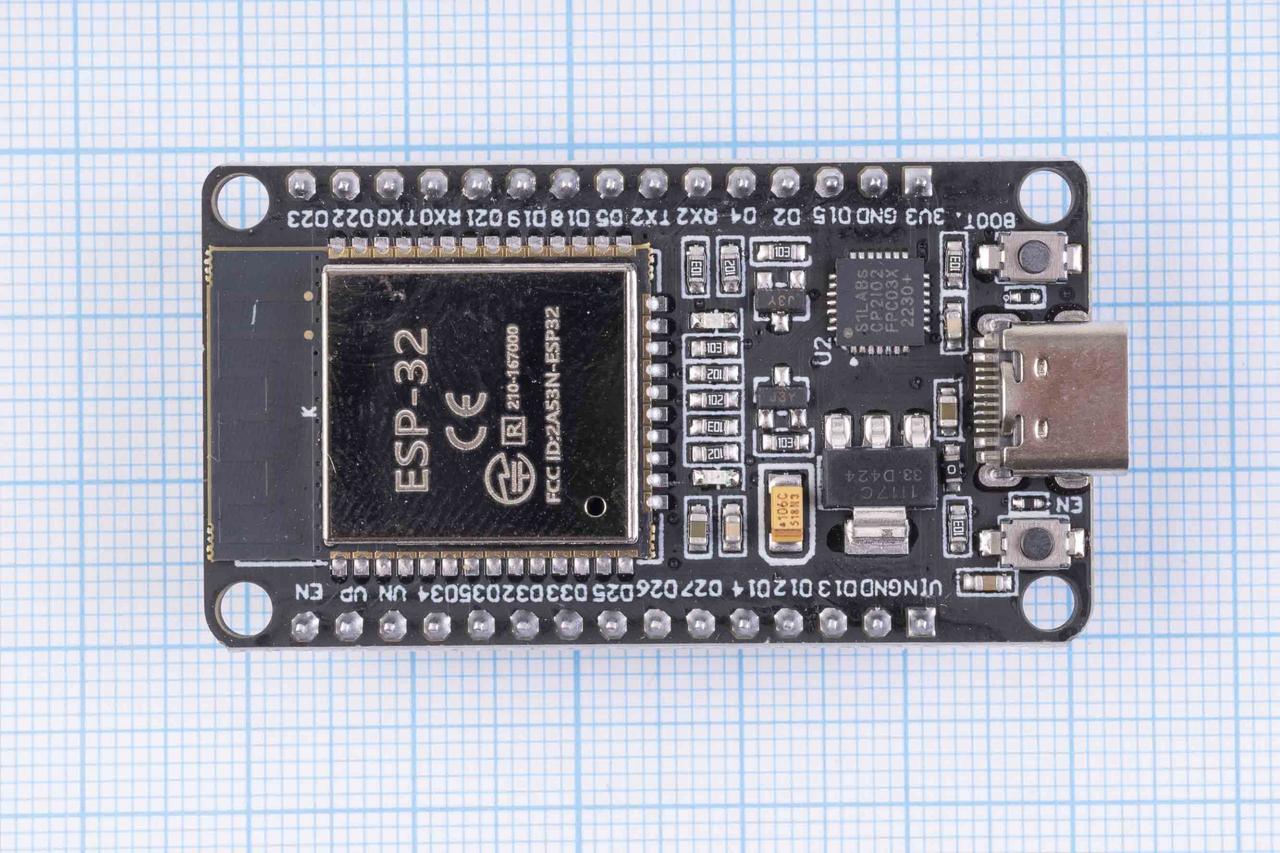 Плата ESP32 WIFI+Bluetooth, чип CP2102, USB Type-C, 30 PIN, цена: 283. ...