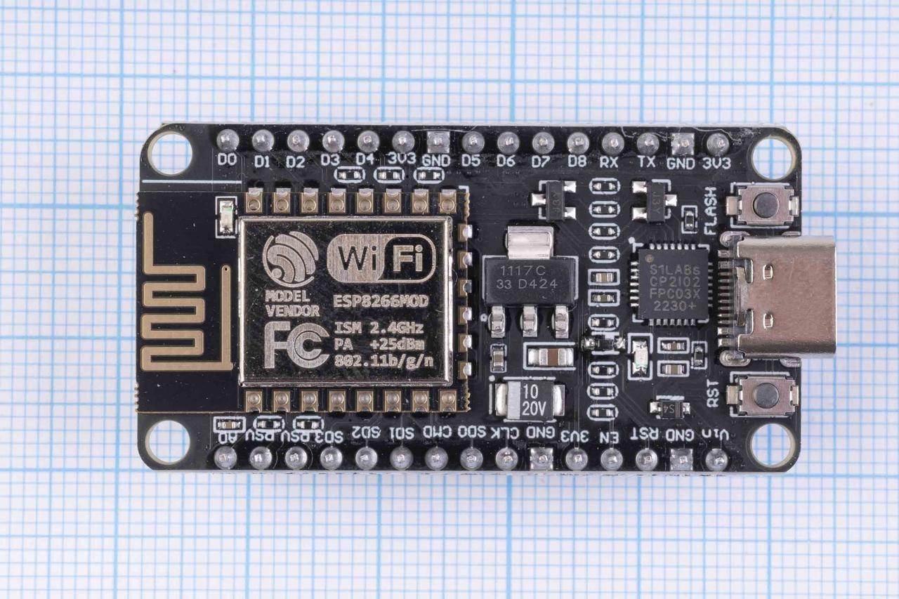 Плата ESP8266 NodeMCU WiFi, чип CP2102, USB Type-C, 30 PIN: продажа ...