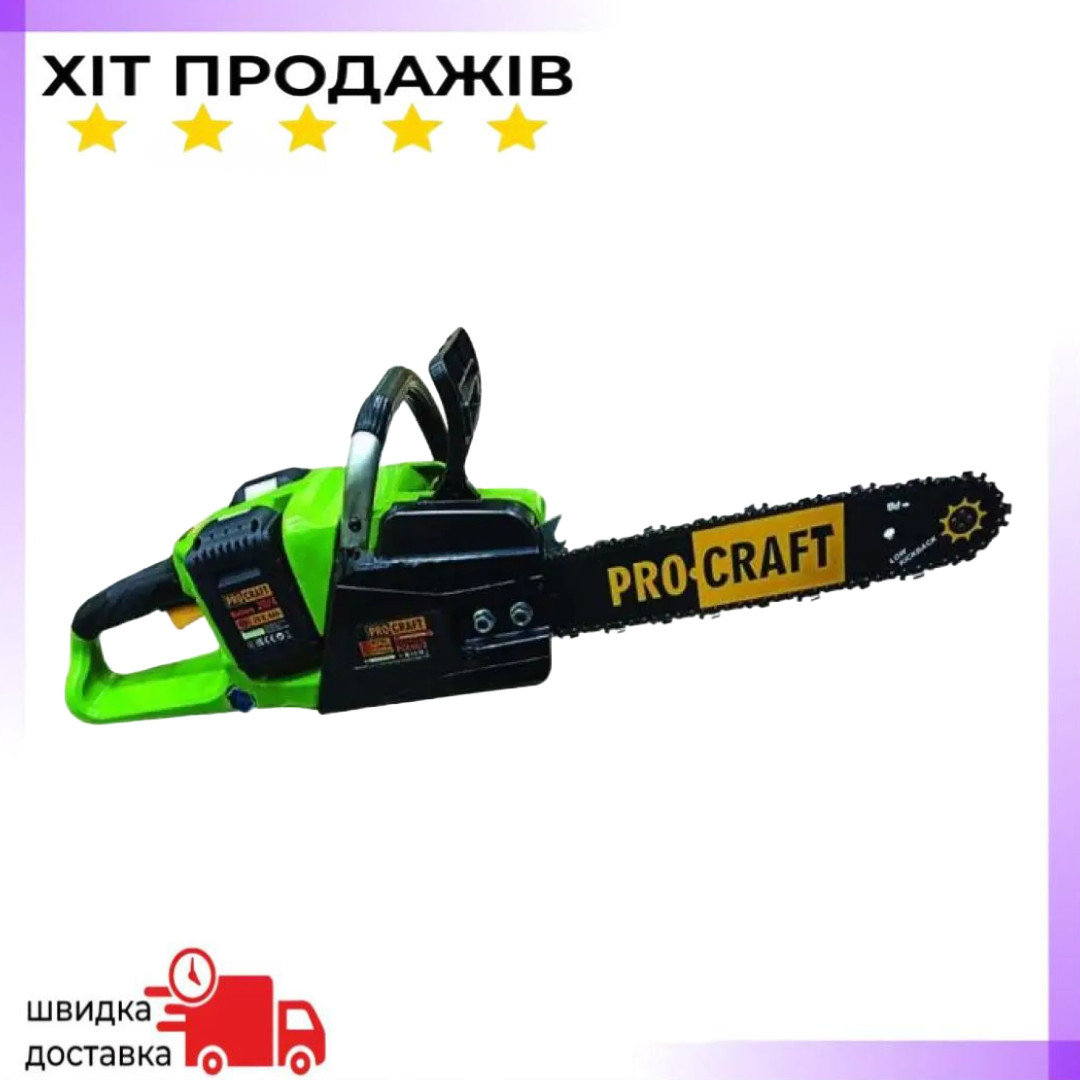Аккумуляторные пилы Аккумуляторная цепная пила для дачи PRO-CRAFT PCA 40/4/2 battery шина 350 мм ...