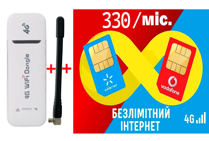 Високошвидкісний модем/роутер USB WI-FI 3G/4G LTE TianJie 3 в 1 +1 антена 4G 4 db + Подарунок ...