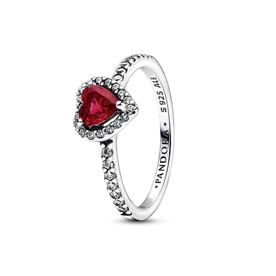 Срібна каблучка Пандора 198421C02 Серце червоне, ціна: 1150 ₴, купити ...