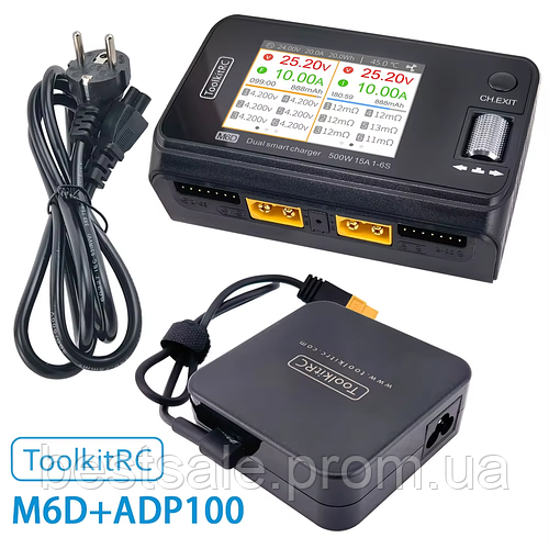 Двопортовий зарядний пристрій ToolkitRC M6D з блоком живлення Toolkitrc ...