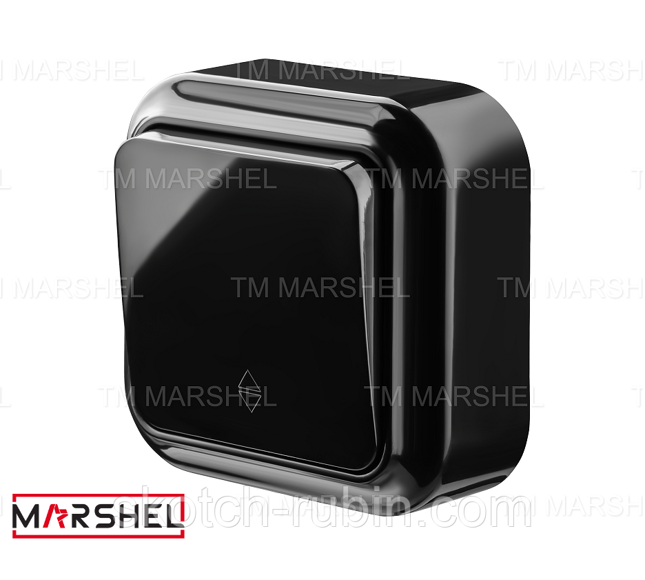 Вимикач прохідний одноклавішний MAGLEV BLACK для зовнішньої установки ...