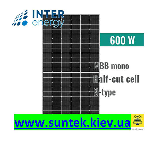 Сонячна панель Inter Energy 600Вт IE182x199/M/66/600MH N-TYPE (ID ...