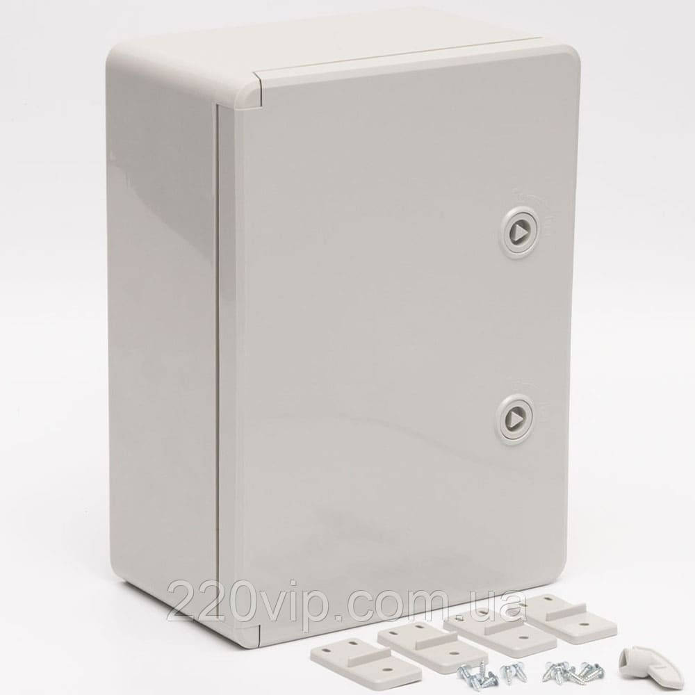 Корпус пластиковий IP65 200*300*130 FAR F911 ЩМП, білі двері, щит із монтажною панеллю, бокс ...