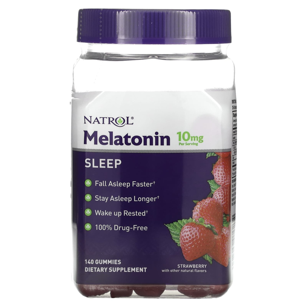 Мелатонін, полуниця, Melatonin, Strawberry, Natrol, 10 мг, 140 жувальних цукерок, ціна: 1808 ...
