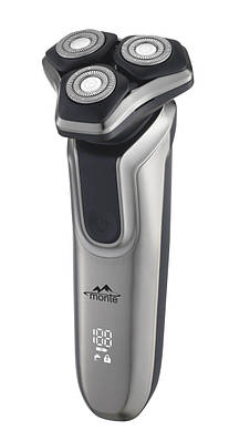 Електробритва Monte MT-5002, Black, 3W, 3 плаваючі головки для гоління, роторна система гоління ...