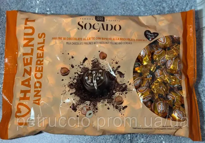 Цукерки Socado I Love Праліне з молочного шоколаду з горіховим кремом ...