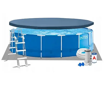 Каркасный бассейн Intex 28242, 457 x 122 см (3785 л/ч, стремянка, тент ...