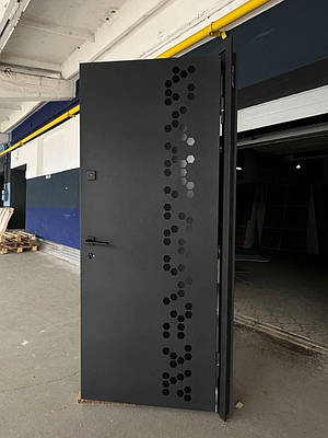 Двері вхідні ТИП 4 МОДЕЛЬ Орнамент №1 / MG 157 RAL-N021 / Бетон темний ...