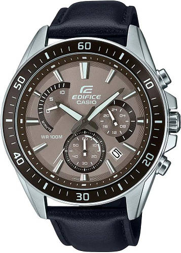 Годинник Casio Edifice Classic EFR-552L-5AVUEF. Сріблястий / Коричневий ...
