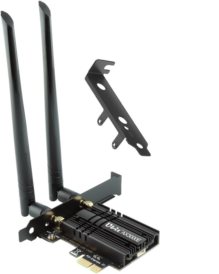 Сетевая карта WiFi Ubit AX3000E PCI-E адаптер для ПК с Bluetooth 5.2 ...