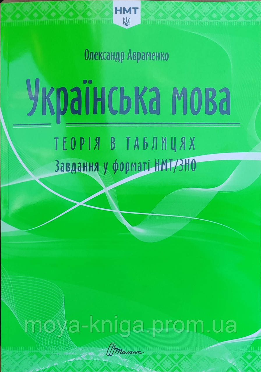 НМТ Українська мова Теорія в таблицях Завдання у форматі НМТ { О Авраменко }Видавництво