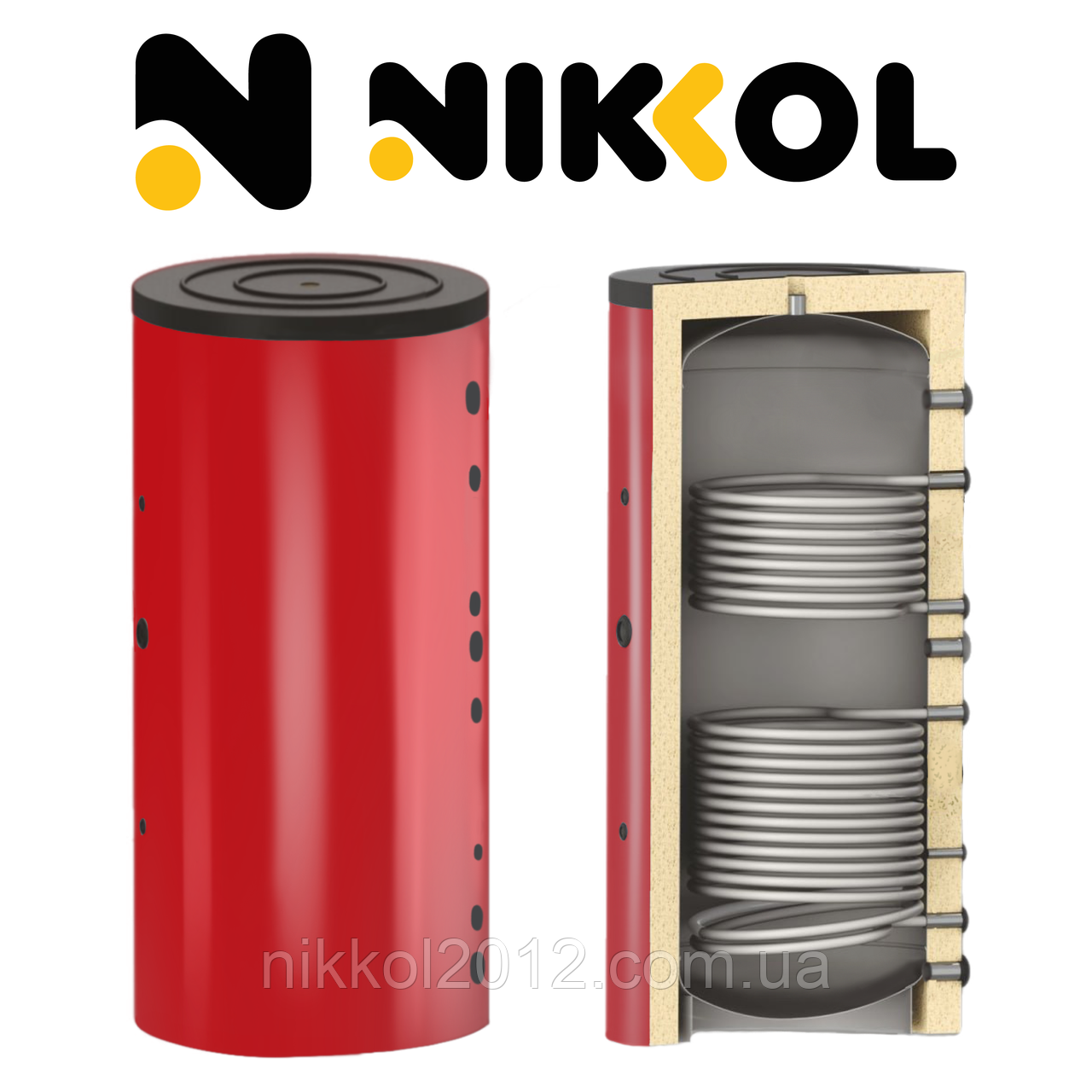 Теплоакумулятор NIKKOL 500л,з двома теплообмінниками,з утепленням ...