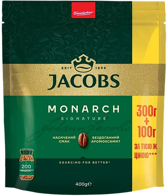 Розчинна кава JACOBS MONARCH Якобз Монарх 400 г (300+100), ціна: 445.55 ...